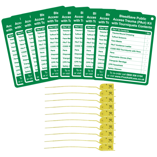 Public Access Trauma Kit Inspection Tag Pack | FirstAid4Less