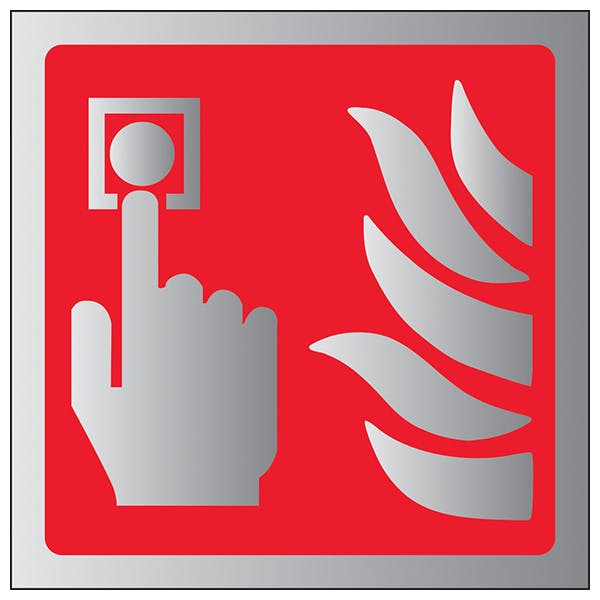 Fire Alarm Symbol - Aluminium Effect | Fire Equipment Signs | Fire ...