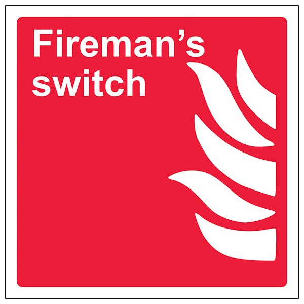 Firemans Switch - Square | Safety Signs 4 Less