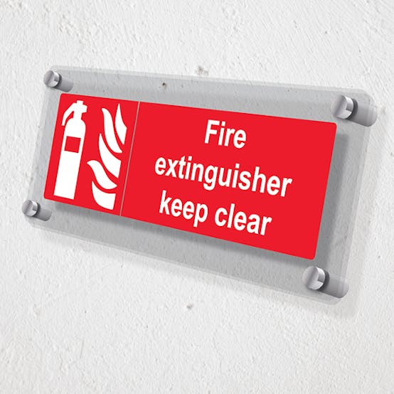 Fire Extinguisher Keep Clear - Landscape - Acrylic Sign | VSafety
