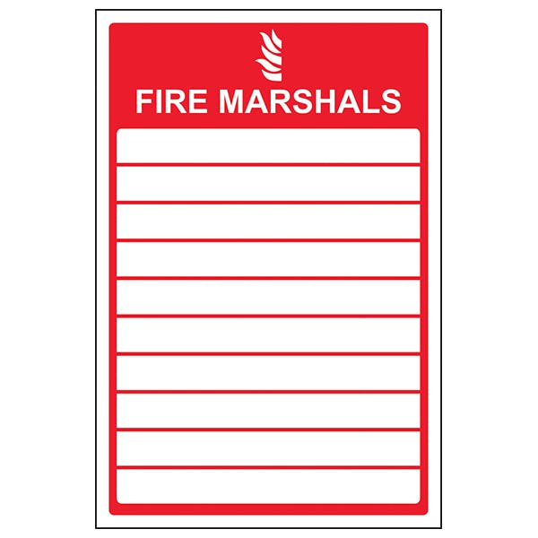 Fire Marshals - Portrait | Safety Signs 4 Less
