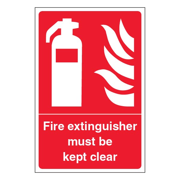 Fire Extinguisher Must Be Kept Clear | SafetySigns4Less