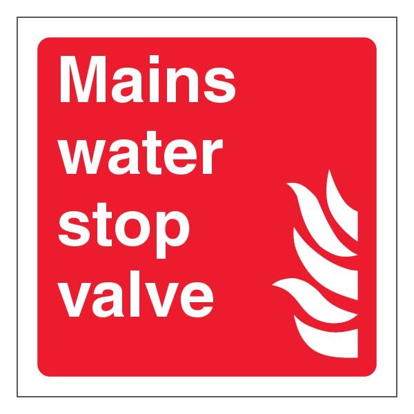 Mains Water Stop Valve | SafetySigns4Less