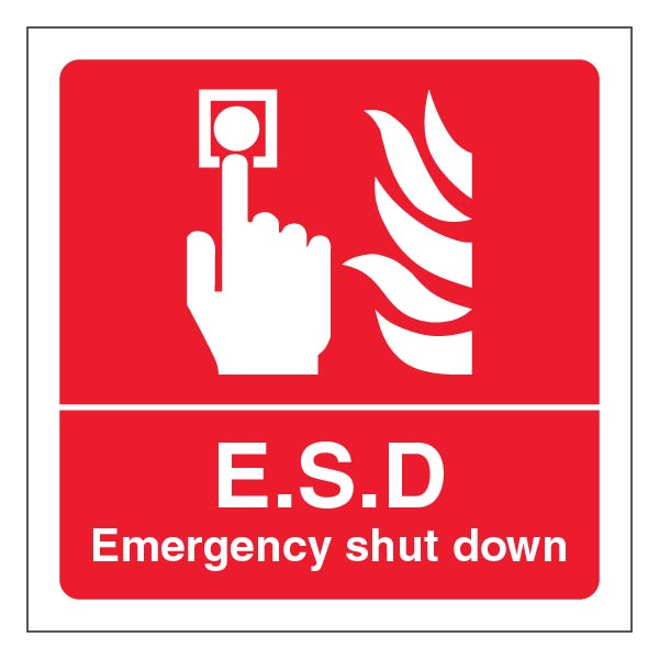 E.S.D Emergency Shut Down | SafetySigns4Less