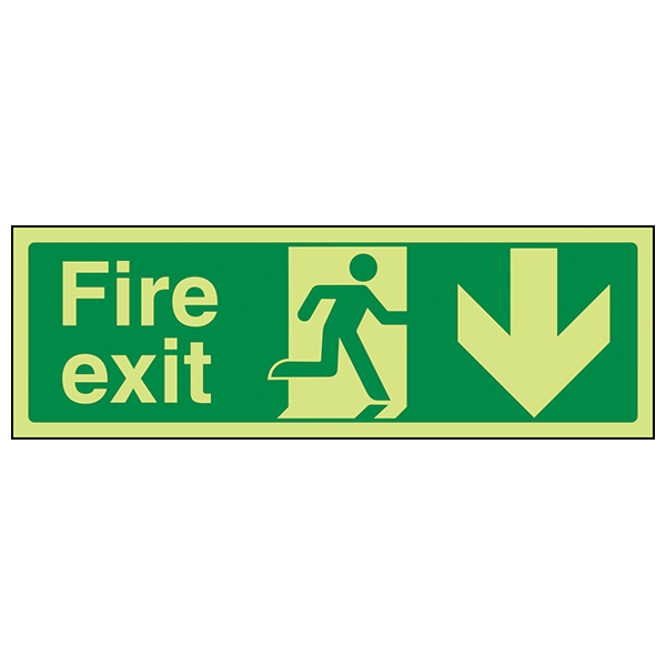 GITD Fire Exit Arrow Down | Eureka Direct