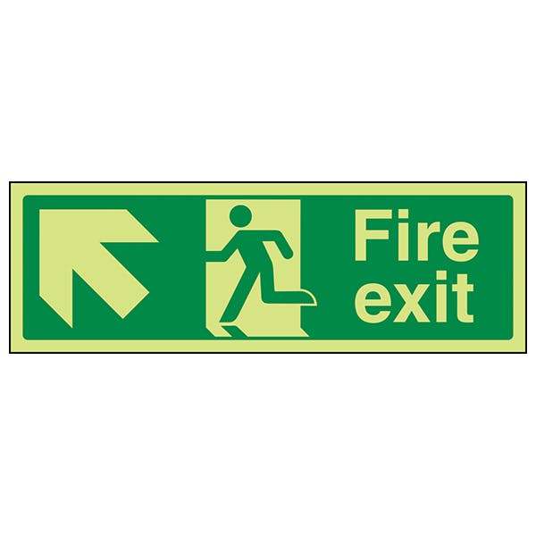 GITD Fire Exit Arrow Up Left | Eureka Direct