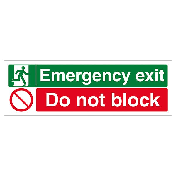 Emergency Exit / Do Not Block | Multi-Message Fire Exit | Fire Safety ...