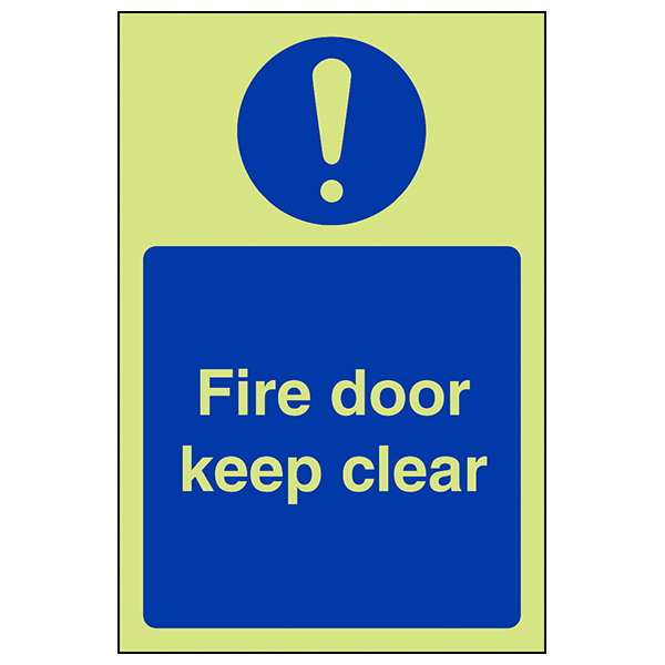 GITD Fire Door Keep Clear - Portrait | Eureka Direct