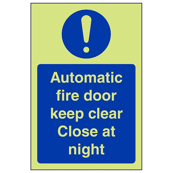 GITD Automatic Fire Door Keep Clear - Portrait | Eureka Direct