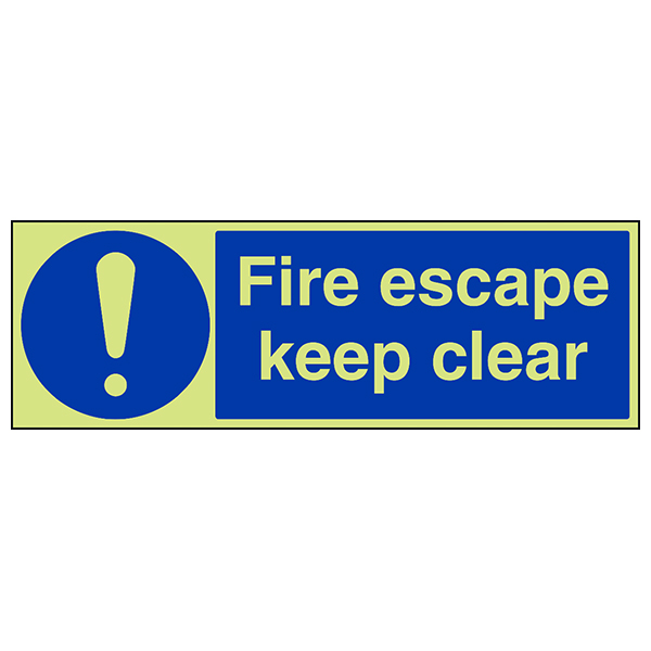 GITD Fire Escape Keep Clear - Landscape | Eureka Direct