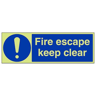 GITD Fire Escape Keep Clear - Landscape | Eureka Direct