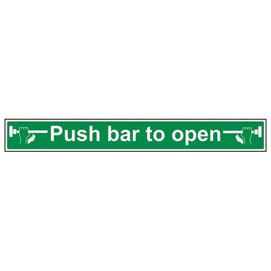 Push Bar To Open - Small Landscape | Eco-Friendly Safety Signs | Safety ...