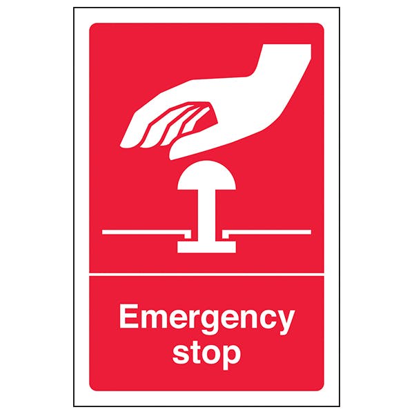 Emergency Stop - Red | Safety Signs 4 Less