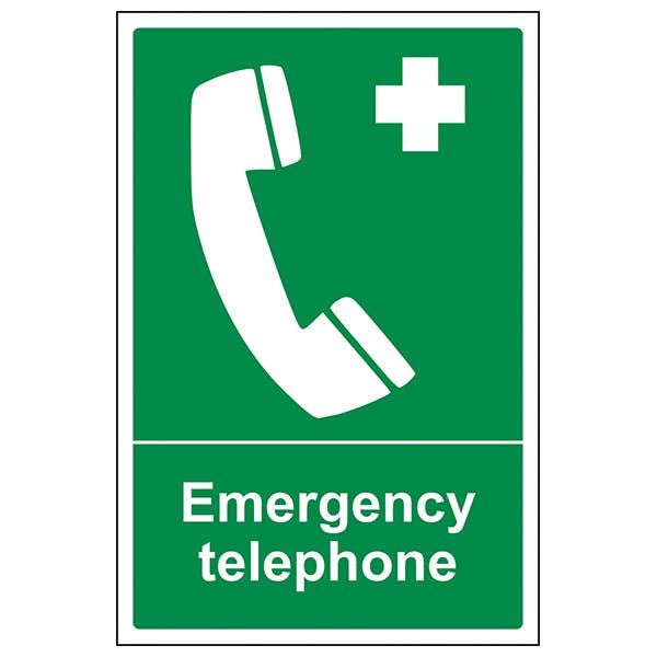 Emergency Telephone - Portrait | Safety Signs 4 Less