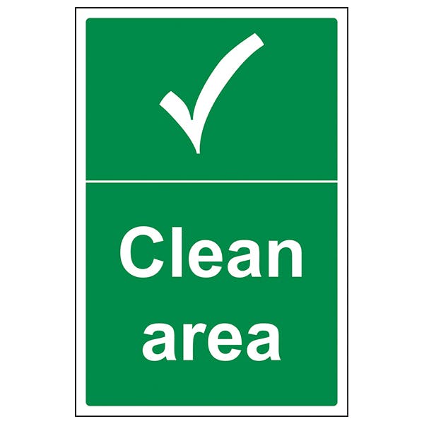 Clean Area - Portrait | Safety Signs 4 Less