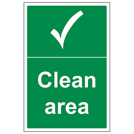 Clean Area - Portrait | Safety Signs 4 Less