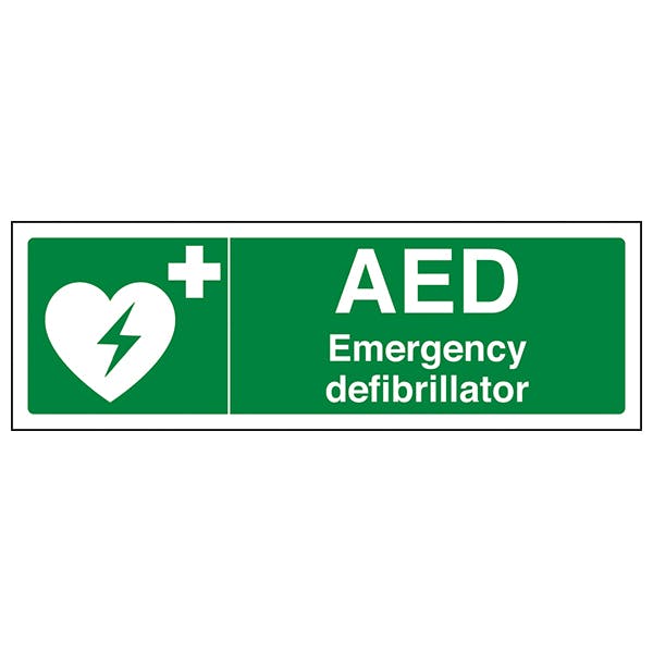 AED Emergency Defibrillator - Landscape | Safety Signs 4 Less