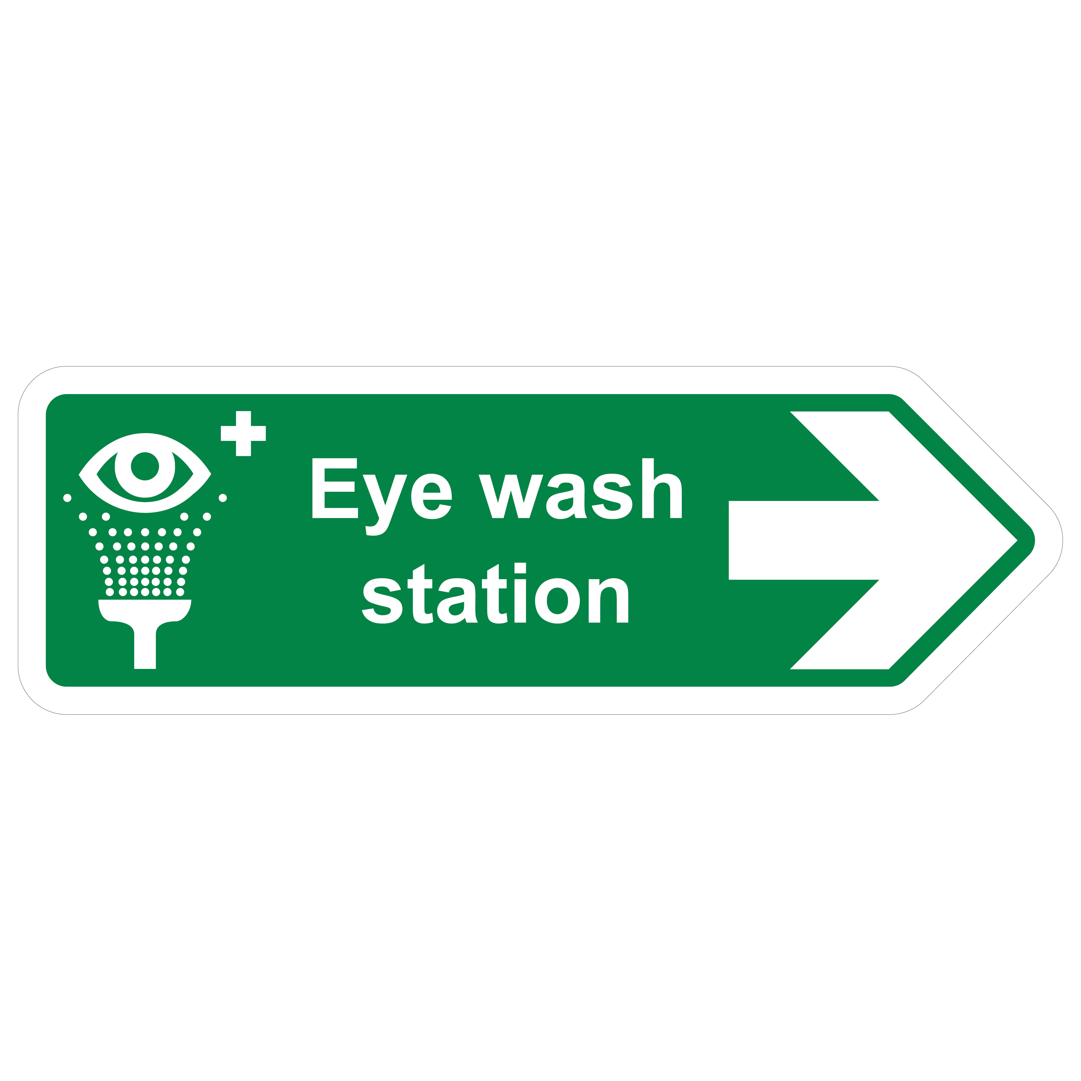 Eye Wash Station Arrow Right - Shaped Sign | SafetySigns4Less