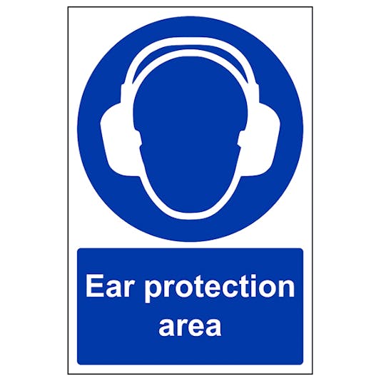 Ear Protection Area - Portrait | Safety Signs 4 Less