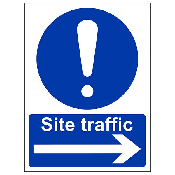 Site Traffic Arrow Right - Portrait | Mandatory Signs | Safety Signs ...