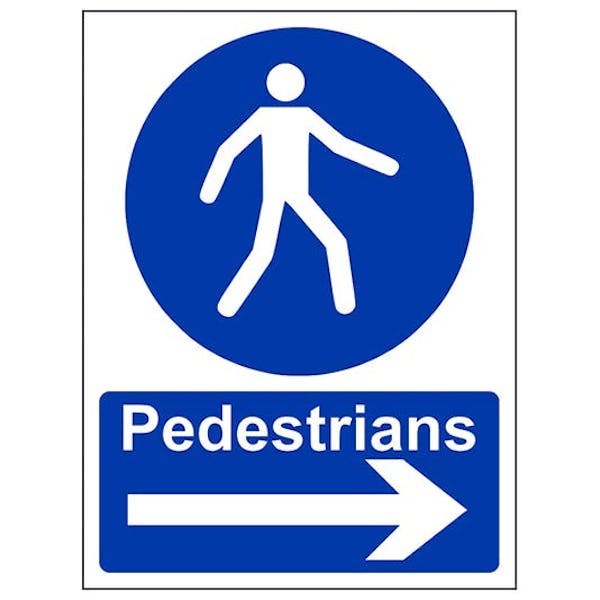Pedestrians Arrow Right | Eco-Friendly Safety Signs | Safety Signage