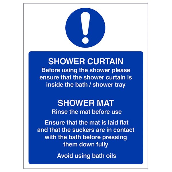 Shower Curtain/Shower Mat | Safety Signs 4 Less