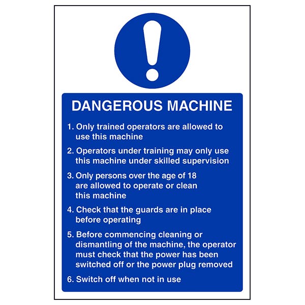 Dangerous Machine - Portrait | Safety Signs 4 Less