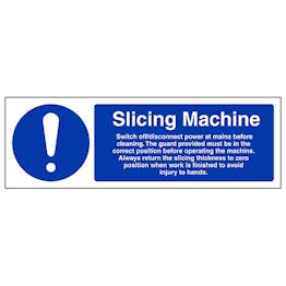 Slicing Machine - Landscape | Safety Signs 4 Less