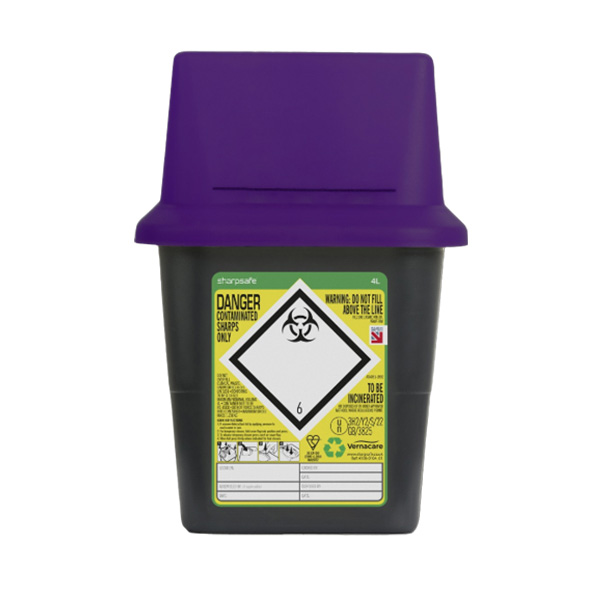 Cytotoxic Sharps Bin | Cytostatic Sharps Bin | MediSupplies