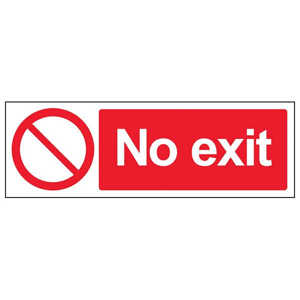 No Exit - Landscape | Prohibition Signs | Safety Signs | Safety Signs 4 ...