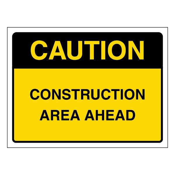 Caution Construction Area Ahead - Landscape | SafetySigns4Less