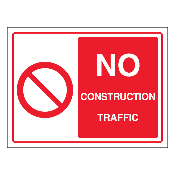 No Construction Traffic - Landscape | SafetySigns4Less