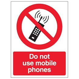Do Not Use Mobile Phones - Window Sticker | Safety Signs 4 Less