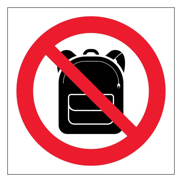 No Bags Permitted - Symbol | Security Notice Signs