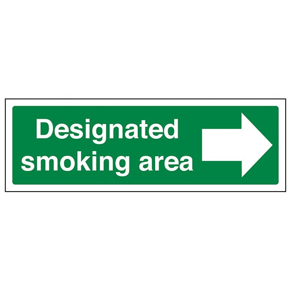 Designated Smoking Area Arrow Right Ssp009 Sign