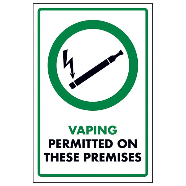 Vaping Permitted On These Premises | Smoking Signs | Premises Signs ...