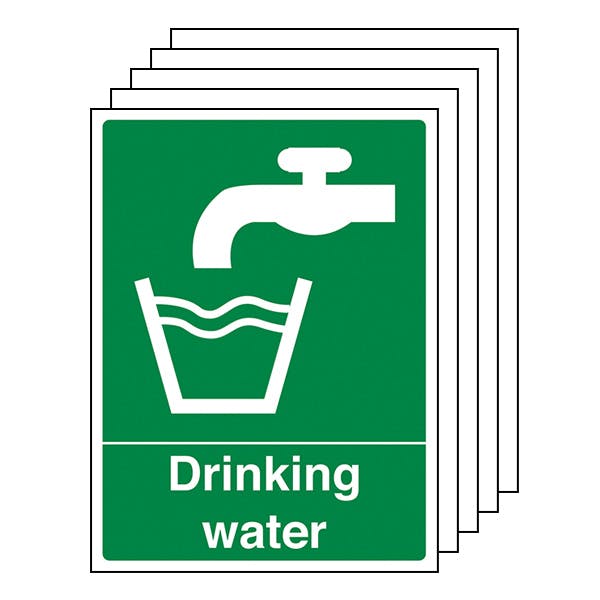 5-Pack Drinking Water | Safety Signs 4 Less