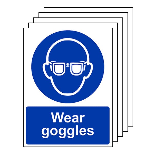 5-Pack Wear Goggles - Portrait | Safety Signs 4 Less