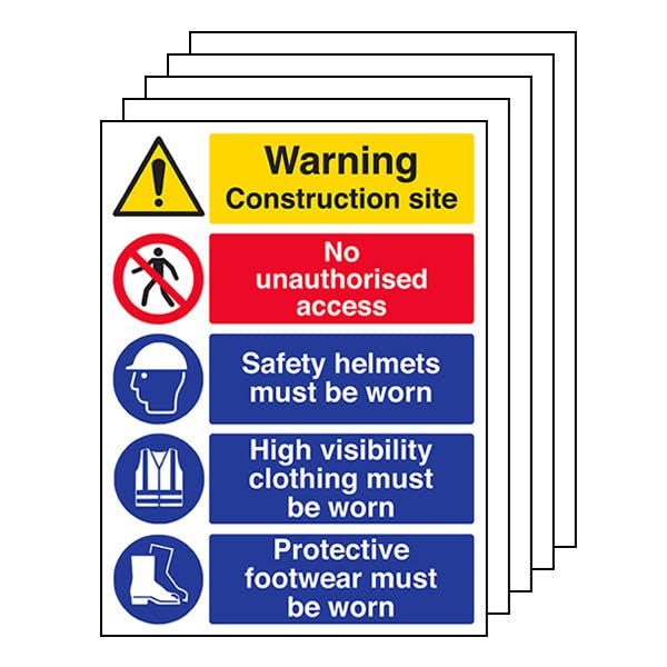 5-Pack High Visibility | Safety Signs 4 Less