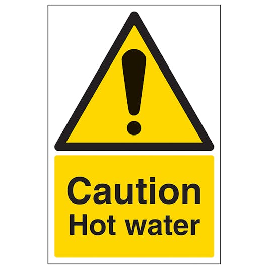 Caution Hot Water - Portrait - Removable Vinyl