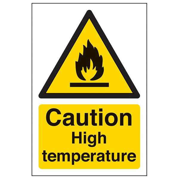 Caution High Temperature - Portrait | Safety Signs 4 Less