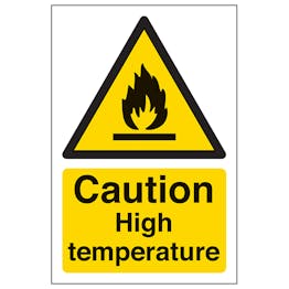 Caution High Temperature - Portrait | Safety Signs 4 Less