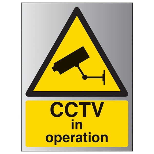 CCTV In Operation - Portrait - Aluminium Effect | CCTV Signs | Property ...