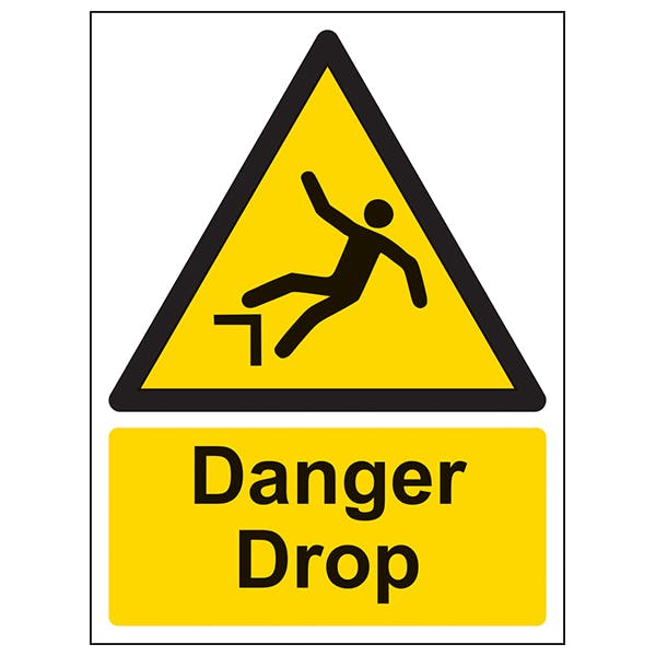 Danger Drop - Portrait | Hazard Signs | Safety Signs | Safety Signs 4 Less