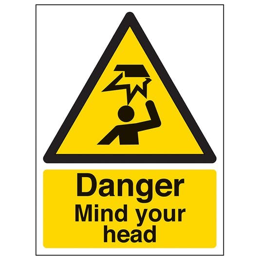 Danger Mind Your Head - Portrait |Eco-Friendly Safety Signs | Safety ...
