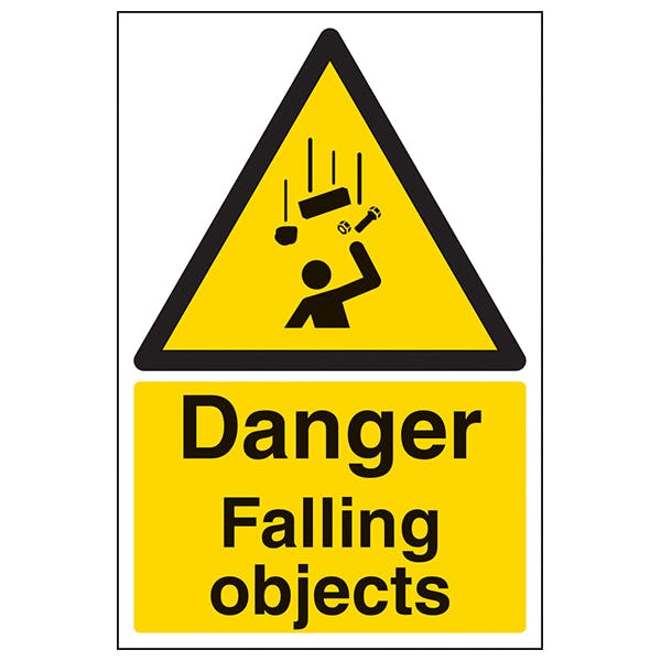 Danger Falling Objects - Portrait | Hazard Signs | Safety Signs ...