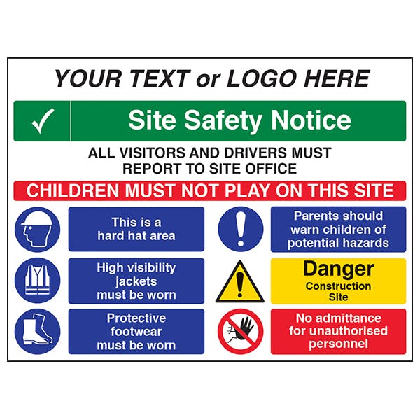 Multi Hazard Site Safety All Visitors To Site Office - Large Landscape ...