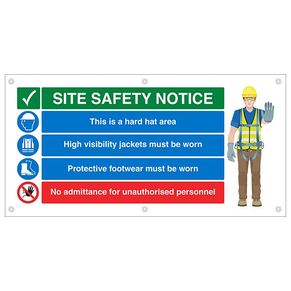 Site Safety Prohibition Banner | Safety Signs 4 Less