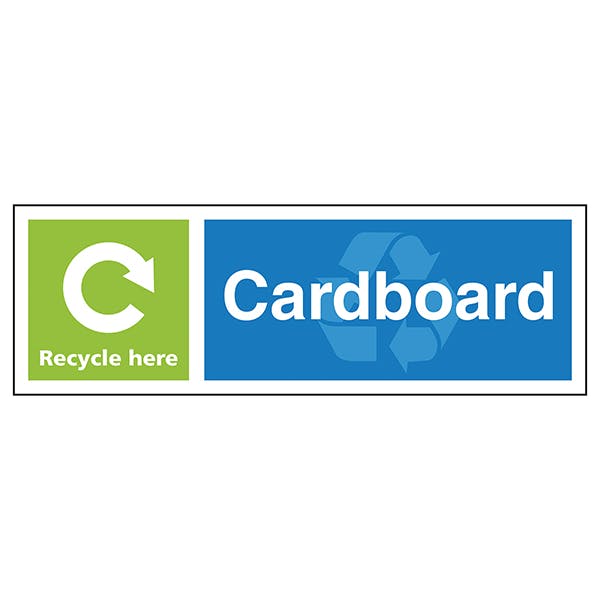 Cardboard Recycle Here | Waste Signs | Recycling Signs | Nobutts