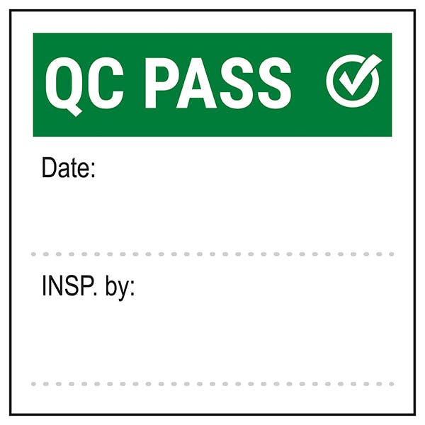 Quality Control - QC Pass Write-On - Green Labels On A Roll | Quality ...